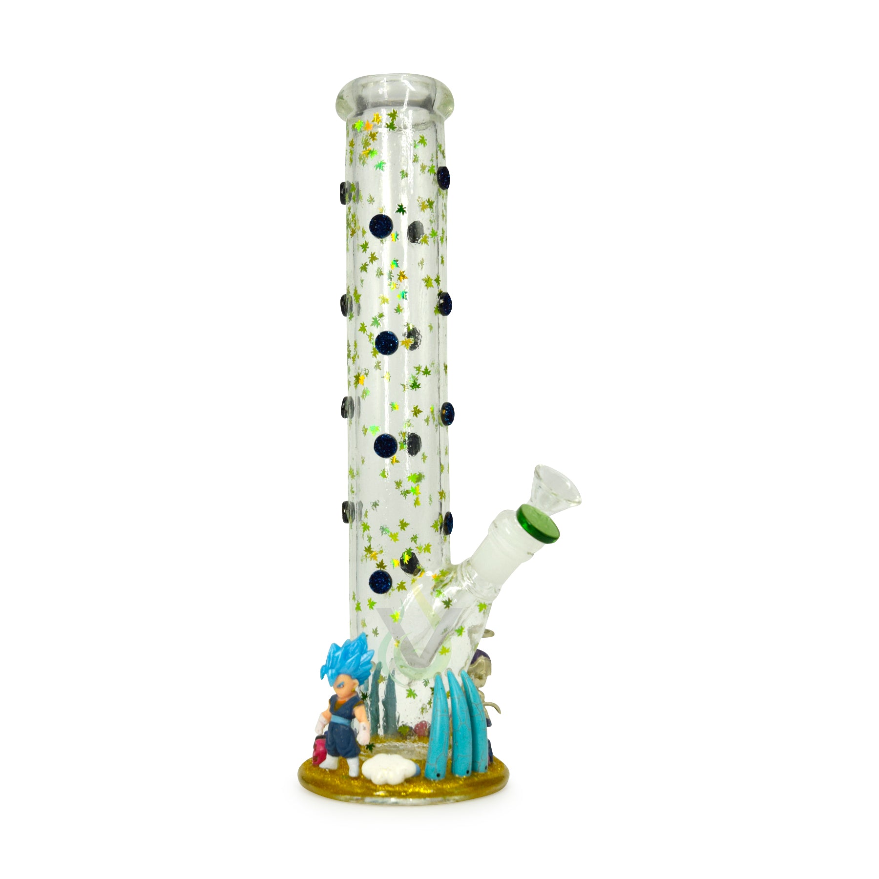 14 inch Hand made Characters Glass Straight Tube Pipe 28o...